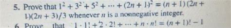 Solved 5 Prove That 12 32 52 2n 1 2 N 1 2n 1 Chegg