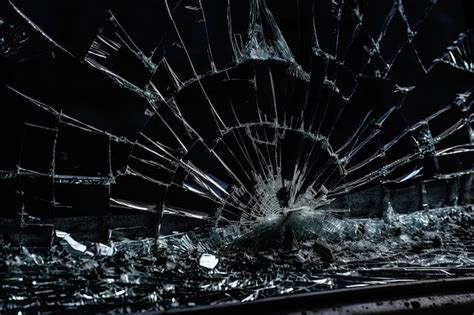 Premium Photo Horizontal Glass Fragments On A Dark Background