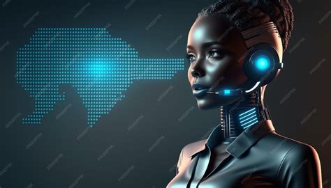 Premium Photo A Woman With A Headset And A Headset With The Word Robot On It