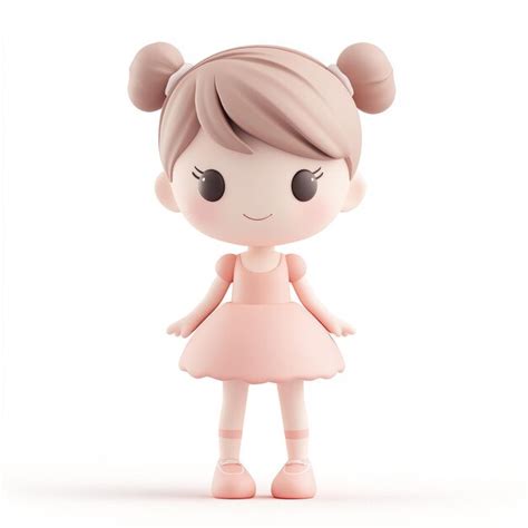 Kawaii Clay Girl Ballet Dancer 3d Icon Retro Colors Isolated Premium