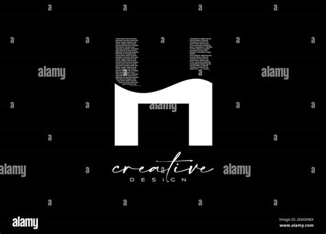 White H Letter Logo Design With Creative Letter H Made Of Black Text