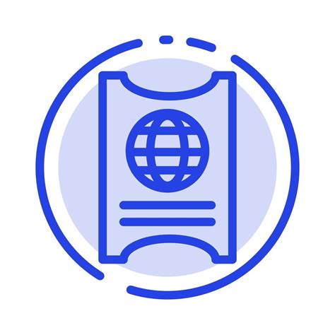 Pass Passport Ticket Hotel Blue Dotted Line Line Icon 15573172 Vector