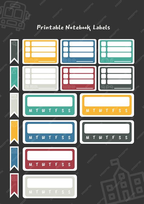 Premium Vector Printable Notebook Label Memo And Sticker