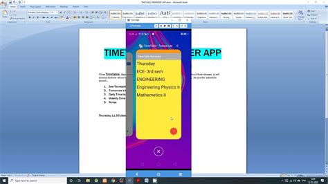Class Timetable Reminder Android App Youtube
