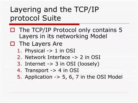 ppt layering and the tcp ip protocol suite powerpoint presentation