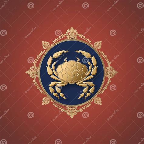 Minimalist Luxury Crab Logo Illustration Stock Illustration