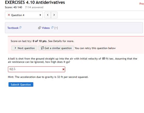 solved exercises 4 10 ﻿antiderivatives× ﻿question