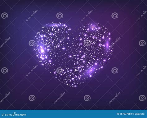 Neon Heart On Dark Background Stock Vector Illustration Of Banner