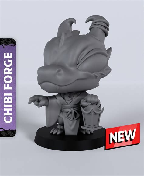 Dragonborn Female Sorc Chibi With Free Dragon Warhammer 5e Dnd Inspired For Rpg And