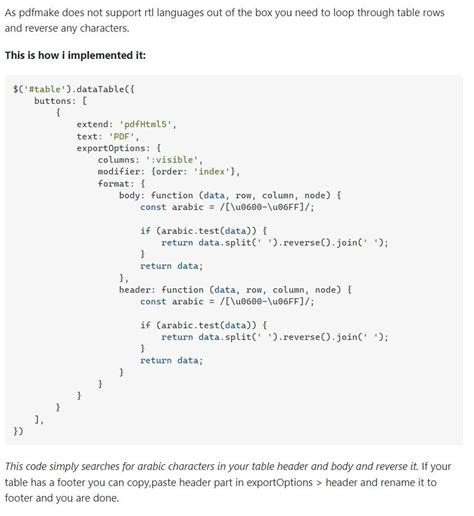 Solved DataTable JQuery Export PDF Shows Arabic Data In Chegg