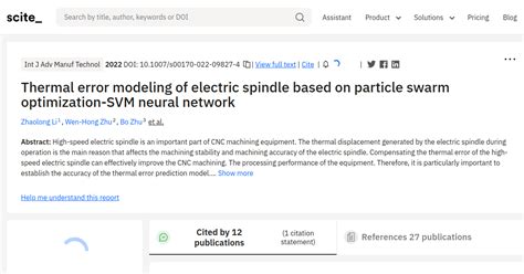 Citation Report Thermal Error Modeling Of Electric Spindle Based On