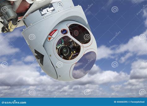 Drone With A Camera Flying In Night Sky Spying With Quadcopter Royalty