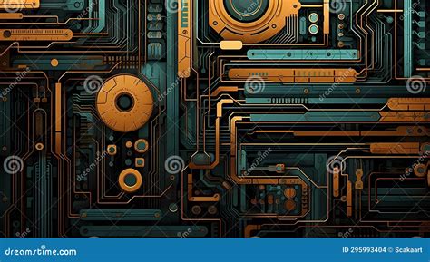 Electronic Circuit Boards Motherboard Technology Abstract Background Stock Illustration