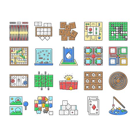 Premium Vector Game Table Play Board Icons Set Vector