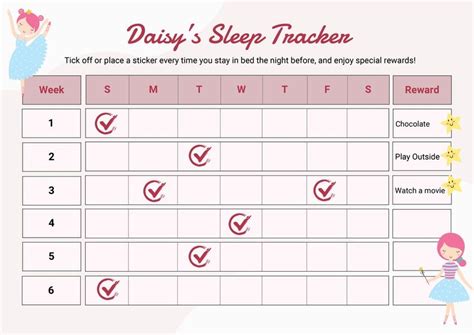 Ballerina Sleep Reward Chart In Illustrator Pdf Download