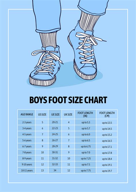 Free Shoe Size Chart Templates Editable And Printable