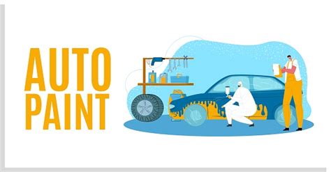 자동차 서비스 벡터 일러스트 레이 션입니다 유니폼을 입은 작업자가 엔진을 진단하고 수리합니다 장비 전문 검사 기계용 도구 개념에 대한 스톡 벡터 아트 및 기타 이미지