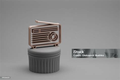 아름다운 추상적 인 일러스트 뮤지컬 올드 라디오 짧은 안테나 기호 아이콘과 기둥과 멋진 배경 3d 렌더링 그림 디자인의 배경