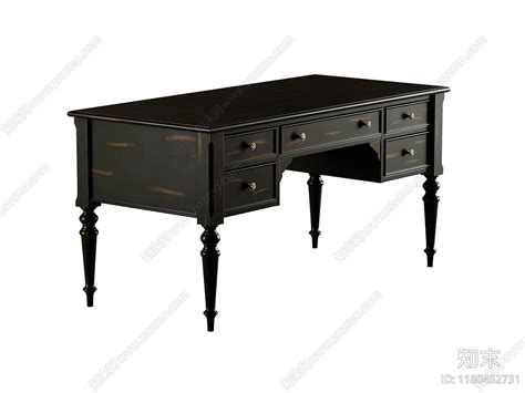 美式欧式书桌3d模型下载【id 1180452731】 知末3d模型网