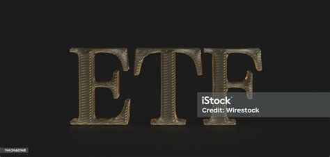 검은색 배경에 격리된 노란색의 3d 렌더링된 Etf 글자투자 개념 3차원 형태에 대한 스톡 사진 및 기타 이미지 3차원 형태