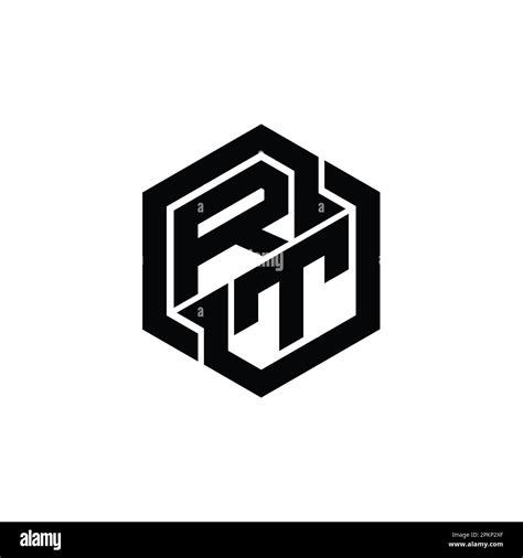 Rt Logo Monogram Gaming With Hexagon Geometric Shape Design Template