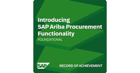 Introducing Sap Ariba Procurement Functionality Record Of Achievement… Pradeep Choudhary