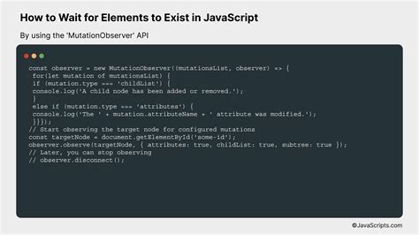 How To Wait For Elements To Exist In Javascript