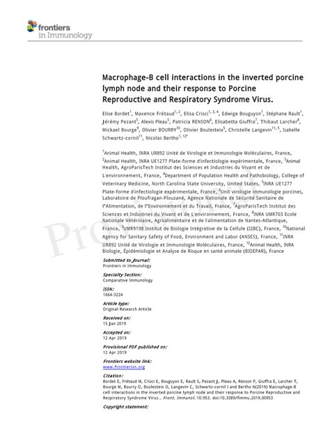 Pdf Macrophage B Cell Interactions In The Inverted Porcine Lymph Node And Their Response To
