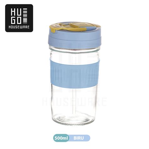 Jual Hugo Tumbler Kaca 350 Ml Dan 500 Ml Gelas Botol Minum Kaca Bening