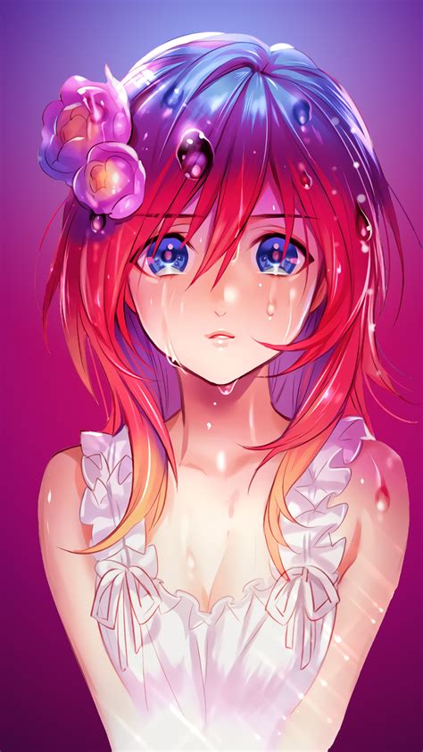 Anime Girl Wallpaper 4k Sad Pink Background Sad Girl