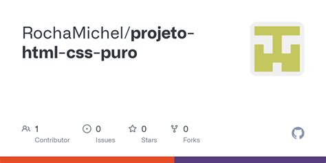 Github Rochamichelprojeto Html Css Puro