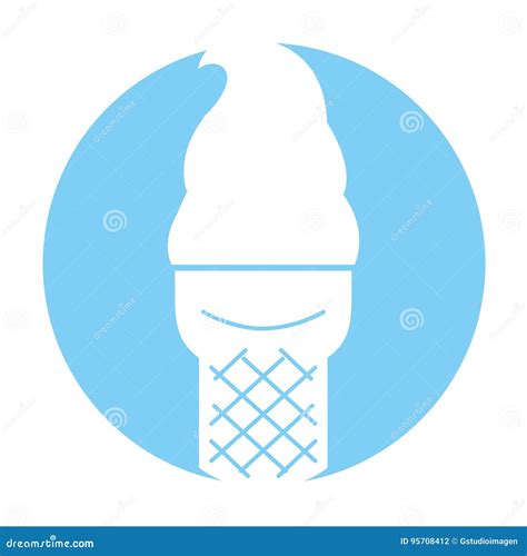 Delicious Ice Cream Cone Stock Vector Illustration Of Cute 95708412