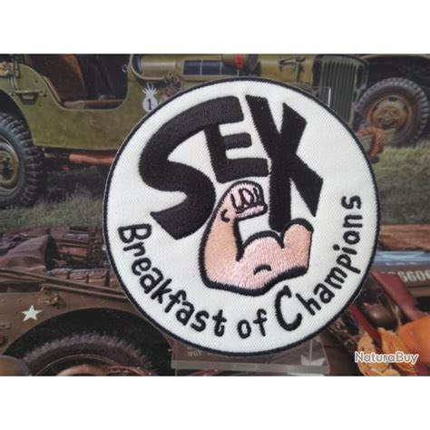 Un Peu Dhumour Patch Sex Breakfast Of Champions 90 Mm à Coudre Ou