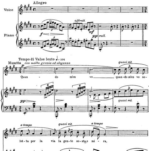 Puccini 普契尼 Musettas Waltz Song 缪赛塔的圆舞曲 钢琴伴奏谱 找教案个人博客