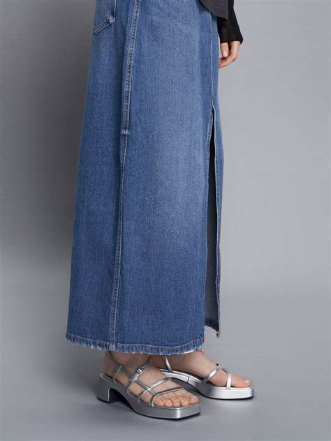 Silver Selene Strappy Sandals Charles And Keith Us