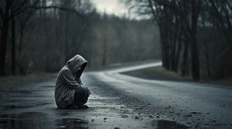 Gente Sentada Bajo La Lluvia