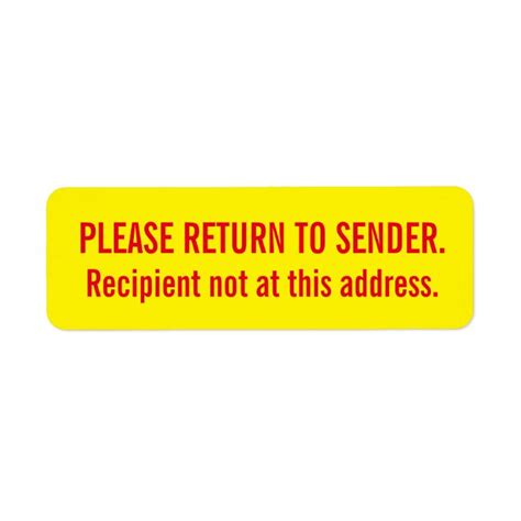 Return To Sender Not At This Address Stickers Zazzle