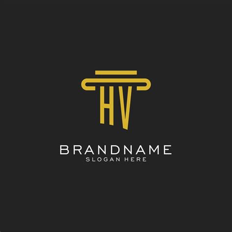 Hv Initial Logo With Simple Pillar Style Design 15163983 Vector Art At Vecteezy