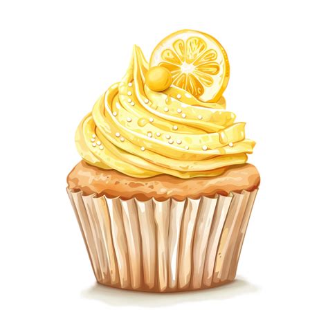 Lemon Cupcake With A Zesty Twist PNG