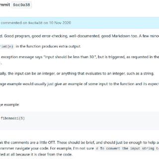 Example Feedback On Code Given Via GitHub Download Scientific Diagram