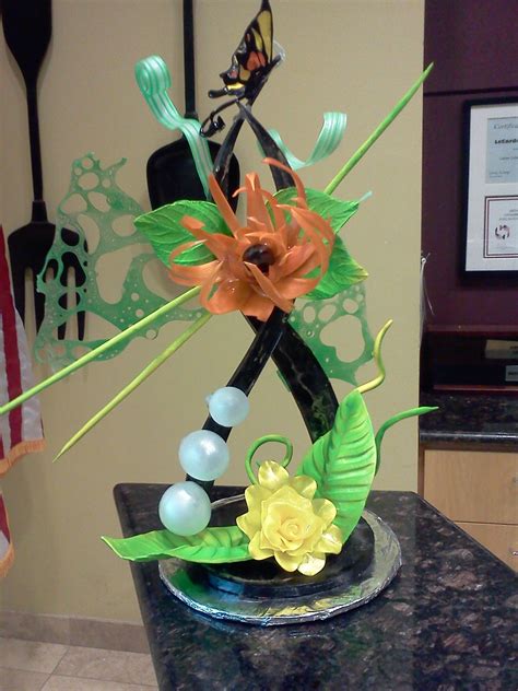 Fantasy Flower Sugar Sculpture Pulled Sugar Art Chocolate Sculptures