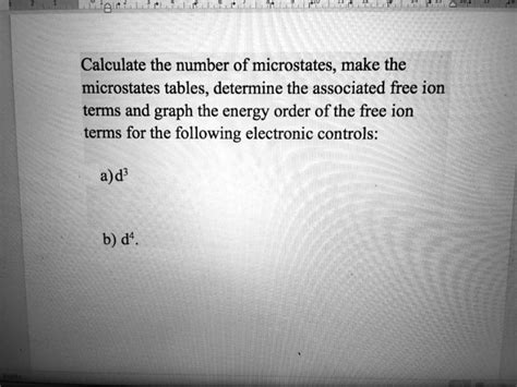 Calculate The Number Of Microstates Make The Microstates Tables