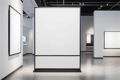 Premium Photo Science Museum Exhibit Sign Mockup With Blank White