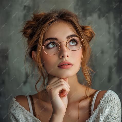 Premium Photo Young Beautiful Woman In Glasses