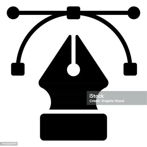 펜 도구 아이콘입니다 사용자 인터페이스 벡터 일러스트레이션 라인 아트 스타일의 간단한 벡터 기호 및 트렌디 한 기호로 디자인 및 웹 사이트 또는 모바일 앱 고체에 대한 스톡