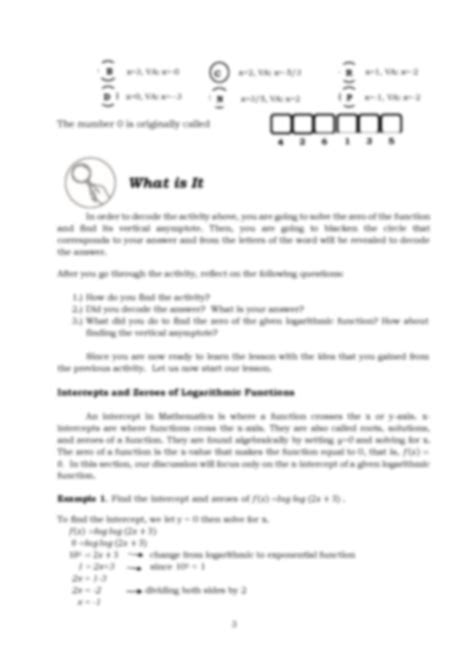SOLUTION Intercepts Zeroes And Asymptotes Of Logarithmic Function Studypool