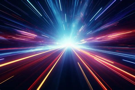 Premium Photo Data Packets Flowing Through A Virtual Lightspeed 00608 02