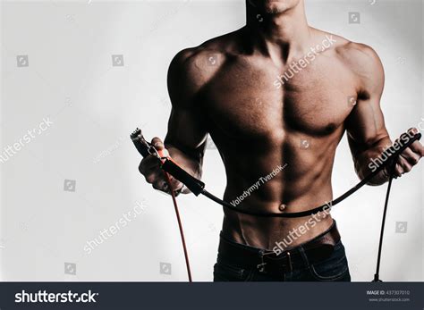 Стоковая фотография 437307010 Sexy Muscular Male Torso Athlete