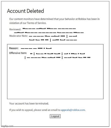 My Account Got Deleted Because This Rrobloxbans