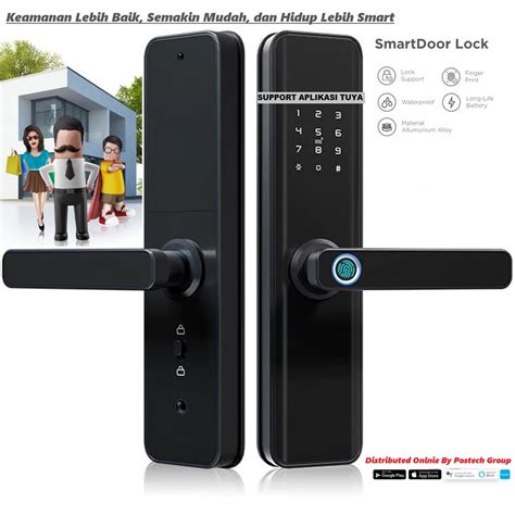 Jual Smart Door Lock Fingerprint Pin Kartu Rfid Aplikasi Tuya Smart Doorlock Shopee Indonesia